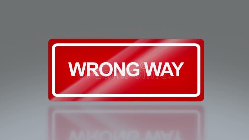 Rectangle Signage of Wrong Way Stock Footage - Video of attention ...