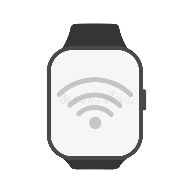 Rectangle Smart Watch Screen with Wifi Icon. Vector Stock Vector ...