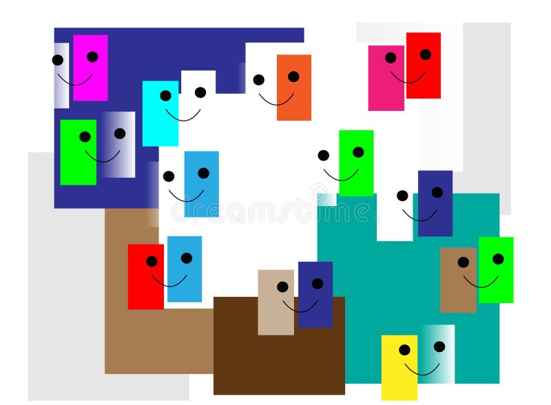 Match the Geometric Shapes Faces Game Stock Illustration - Illustration ...