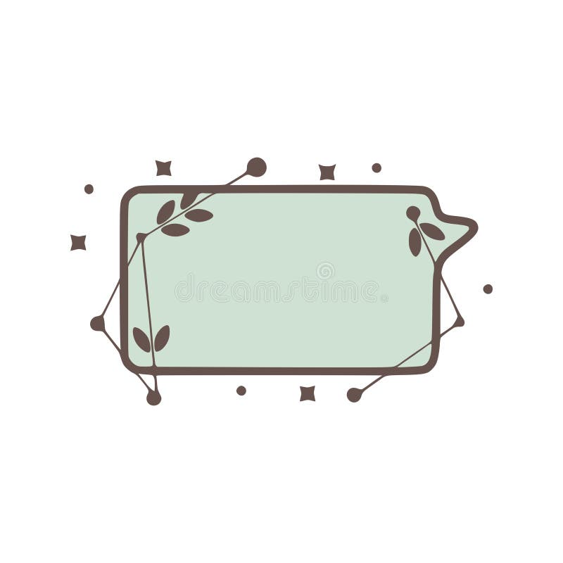 Rectangle Speech Bubble Nature Geometric Frames with Leaves Made from ...