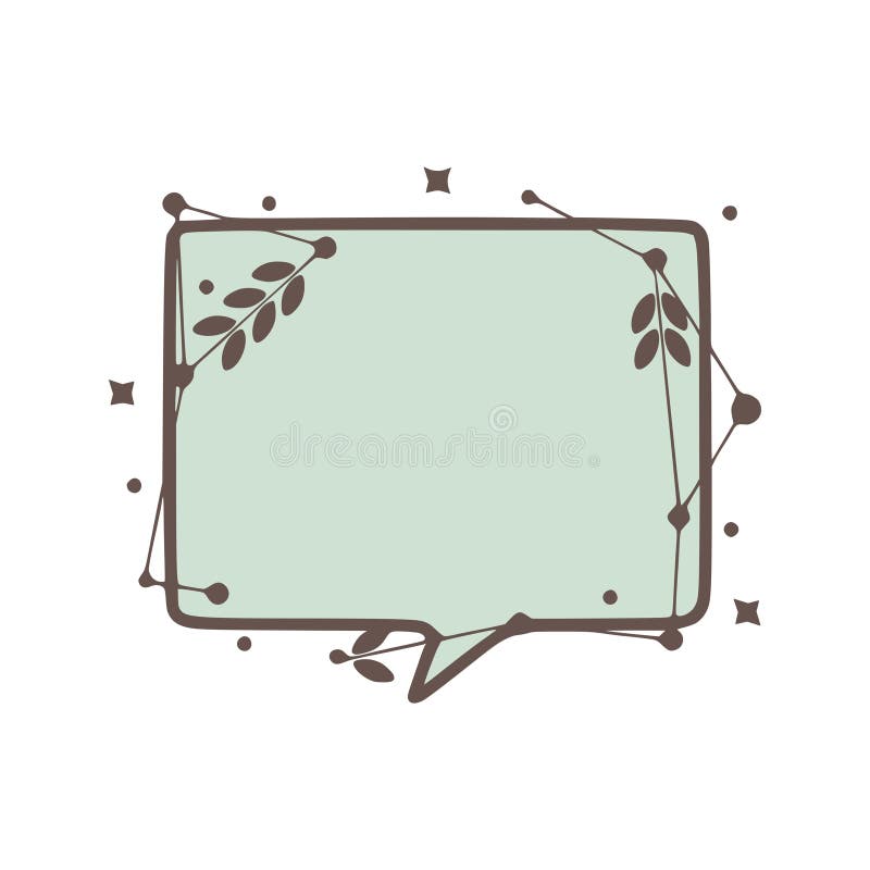Rectangle Speech Bubble Nature Geometric Frames with Leaves Made from ...