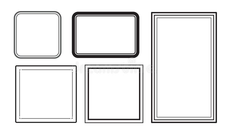 Rectangle and Square Frames with Line for Photo and Element Stock ...