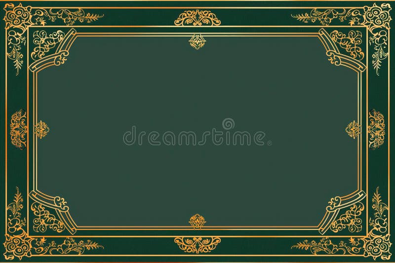 Rectangle Subtle Gold Frame for Web Presentation, Horizontal Border in ...
