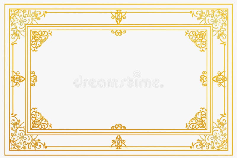 Rectangle Subtle Gold Frame for Web Presentation, Horizontal Border in ...