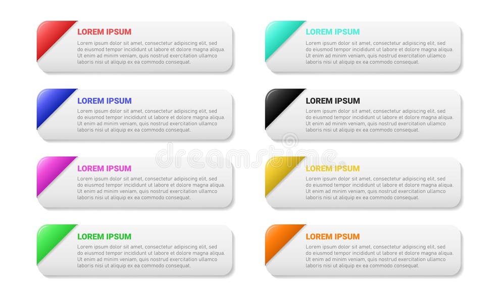 Rectangle Text Frame with Colorful Ribbon for Infographic Element ...
