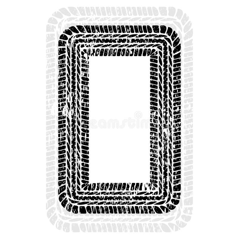 Rectangle Tire Track Grunge Frame Stock Vector - Illustration of ...