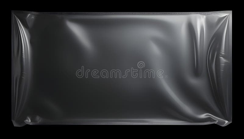 Rectangle Transparent Plastic Wrap Overlay on Black Background ...