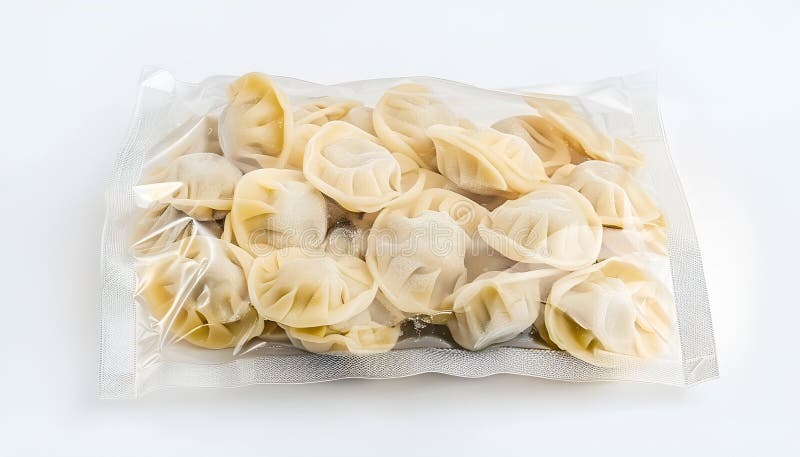 Rectangle Transperancy Packing Bag with Round Pelmeni Inside ...