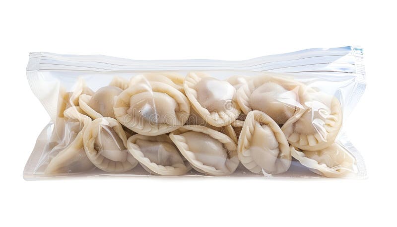 Rectangle Transperancy Packing Bag with Round Pelmeni Inside ...