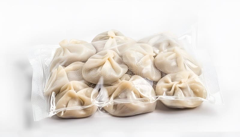 Rectangle Transperancy Packing Bag with Round Pelmeni Inside ...