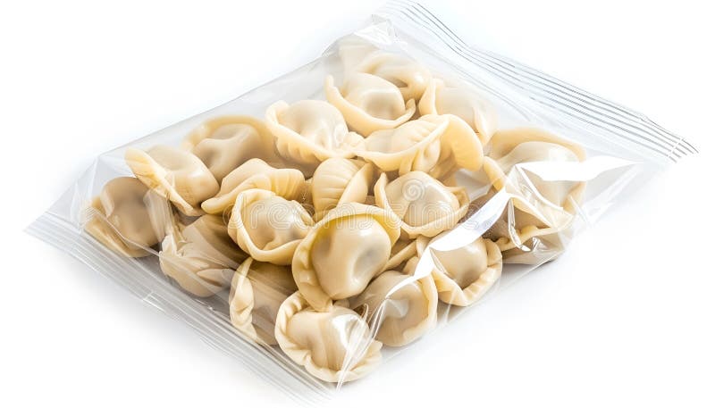 Rectangle Transperancy Packing Bag with Round Pelmeni Inside ...