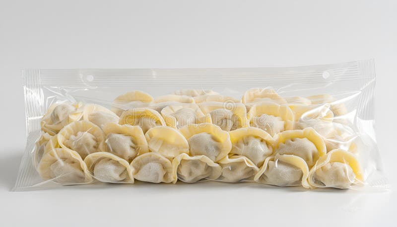 Rectangle Transperancy Packing Bag with Round Pelmeni Inside ...
