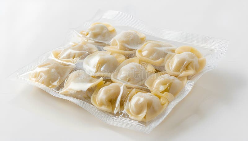 Rectangle Transperancy Packing Bag with Round Pelmeni Inside ...