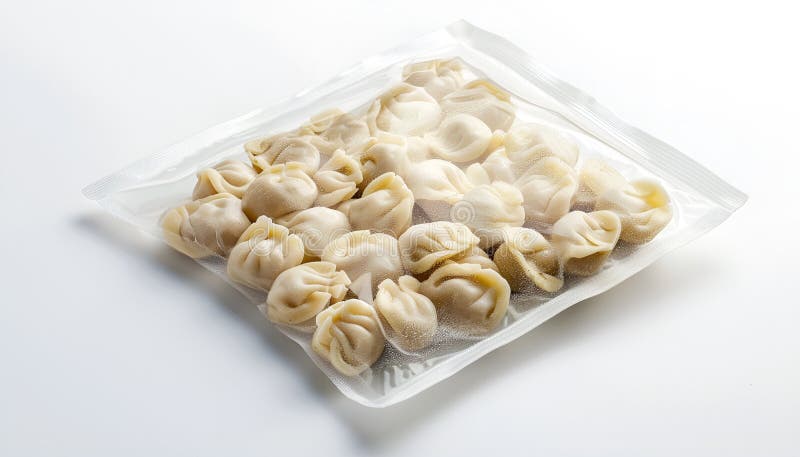 Rectangle Transperancy Packing Bag with Round Pelmeni Inside ...