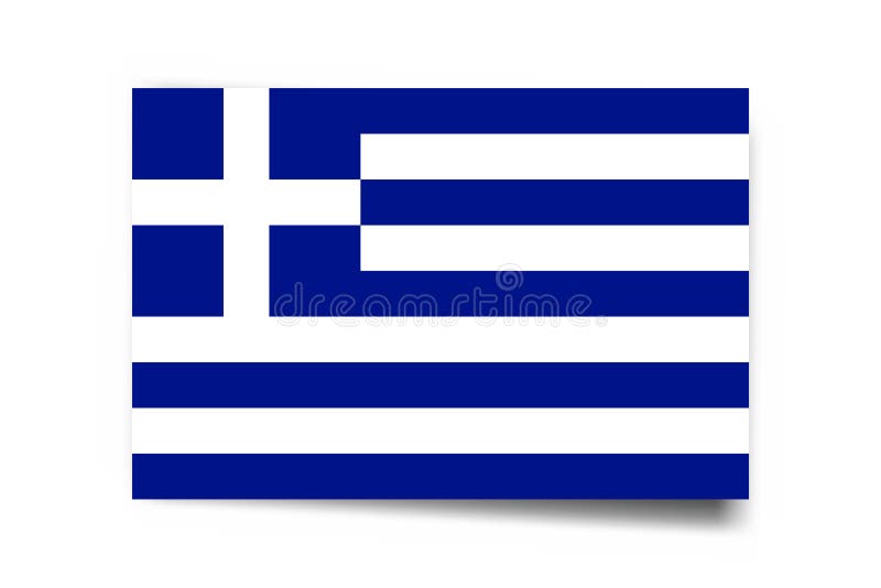 Rectangle Vector Flag of Greece Stock Vector - Illustration of shadow ...