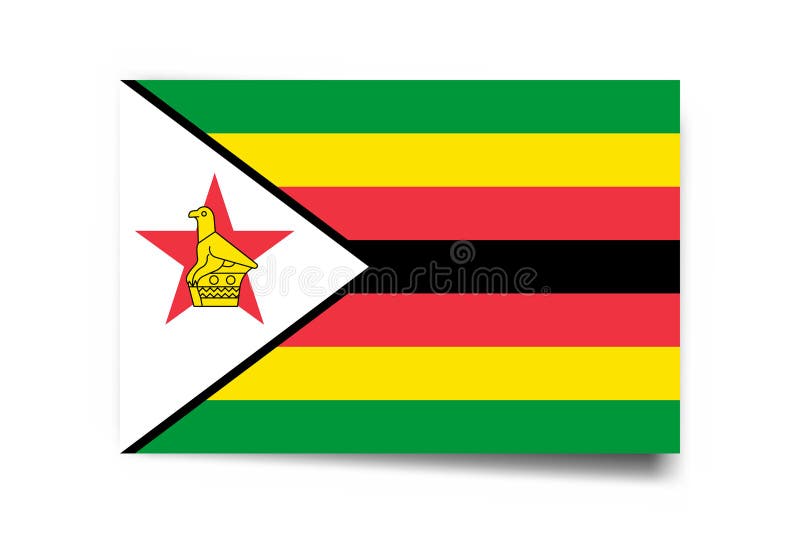 Rectangle Vector Flag of Zimbabwe Stock Vector - Illustration of nation ...