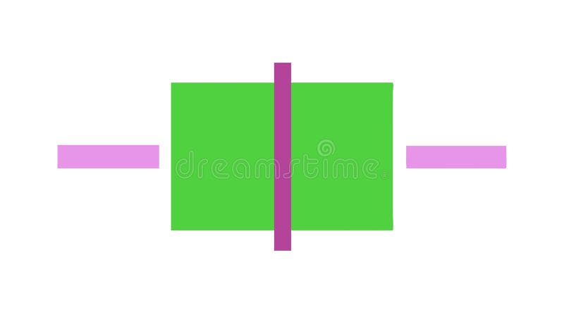 Rectangle with Vertical Bar, Abstract Structural Element, Vector Design ...