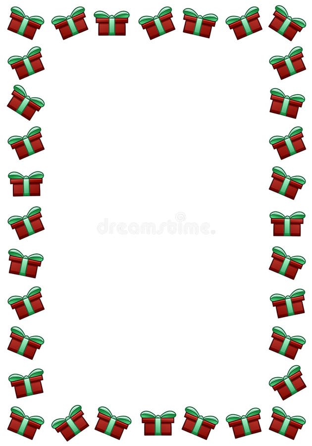 Rectangle Frame with Red Christmas Gift Boxes Stock Illustration ...