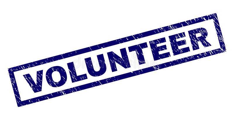 Rectangle Scratched VOLUNTEER Stamp Stock Vector - Illustration of ...