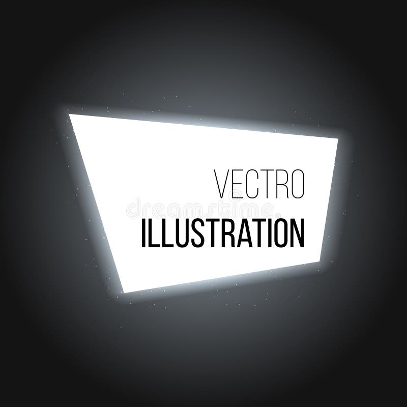 Rectangle Asymmetrical Vector Banner White Metal Frame on a Black ...