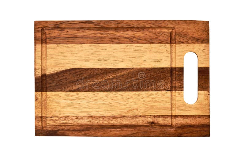 Rectangle Wood Cutting Board, View from Above Isolated on White ...
