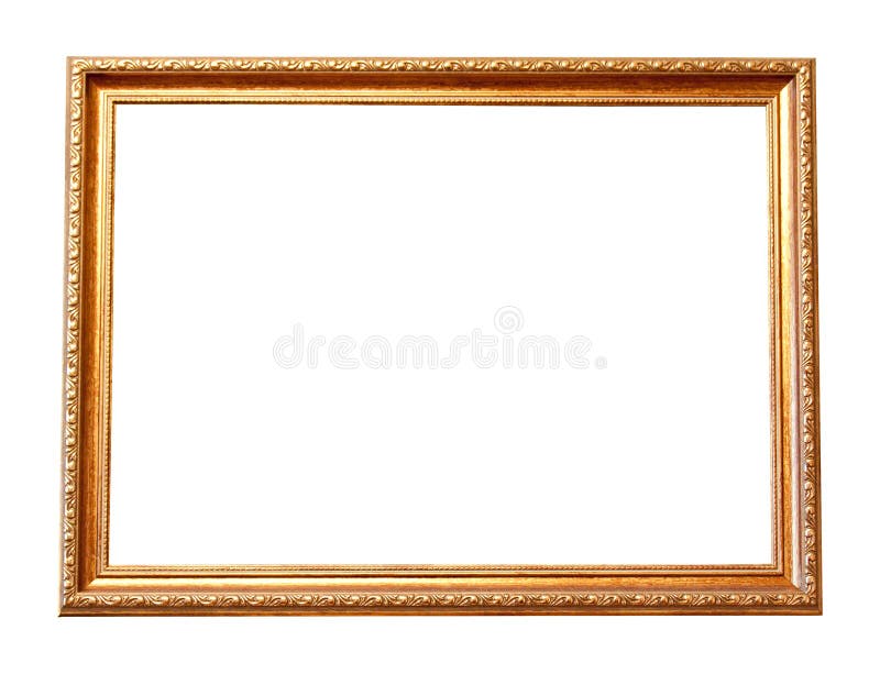 Rectangle Wooden Frame. Gold Museum Frame Stock Photo - Image of frame ...