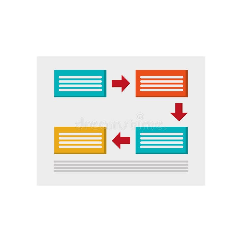 Rectangles and Arrows Diagram Icon Stock Illustration - Illustration of ...