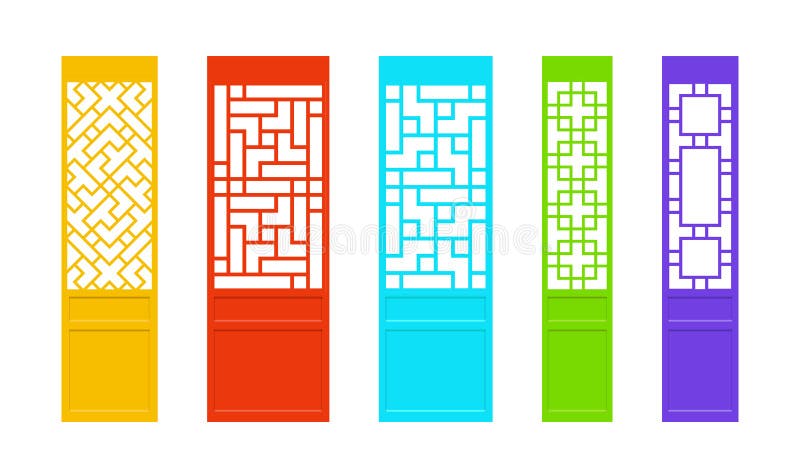 Rectangles Chinese Door in Asian Style, Vector Art Stock Vector ...