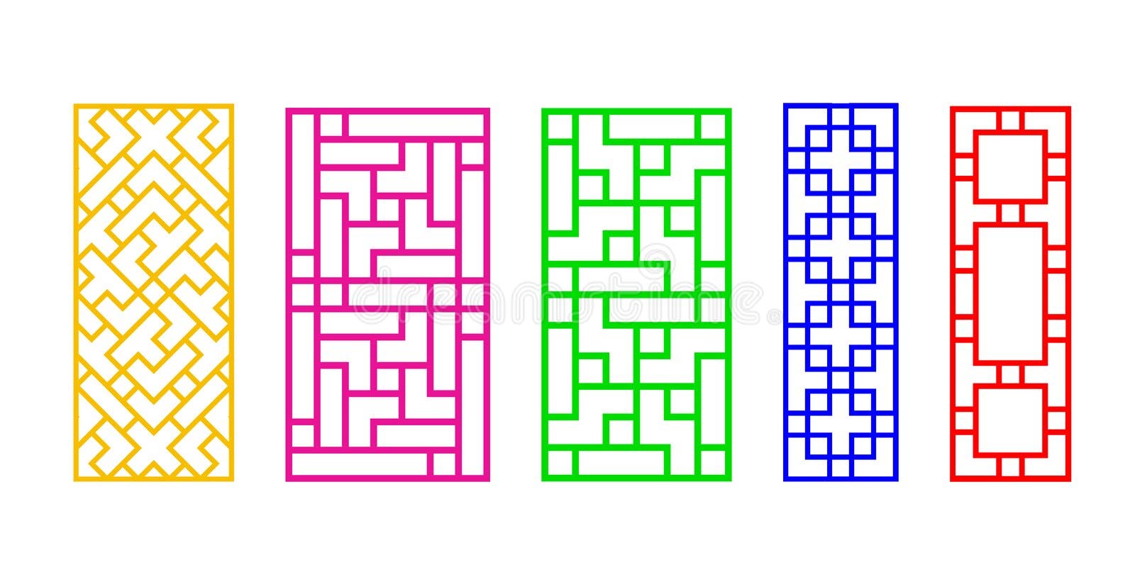Set of Chinese Window with Pattern, Vector Stock Vector - Illustration ...