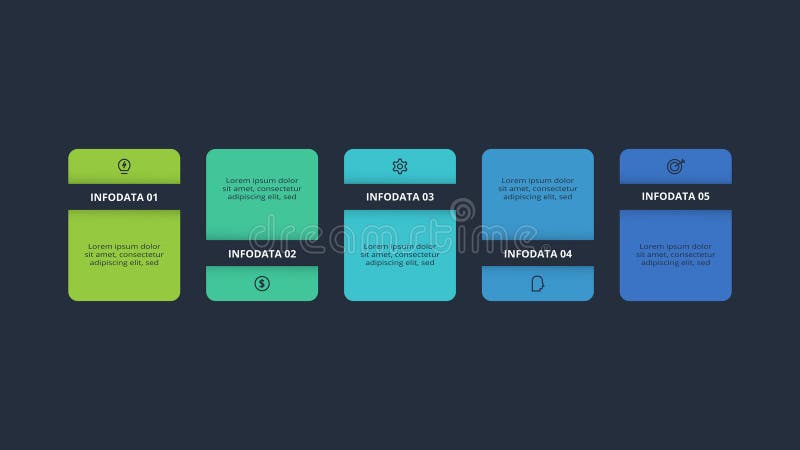 Rectangles Infographic with 5 Steps, Options, Parts or Processes ...