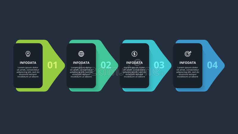 Rectangles Infographic with 4 Steps, Options, Parts or Processes ...