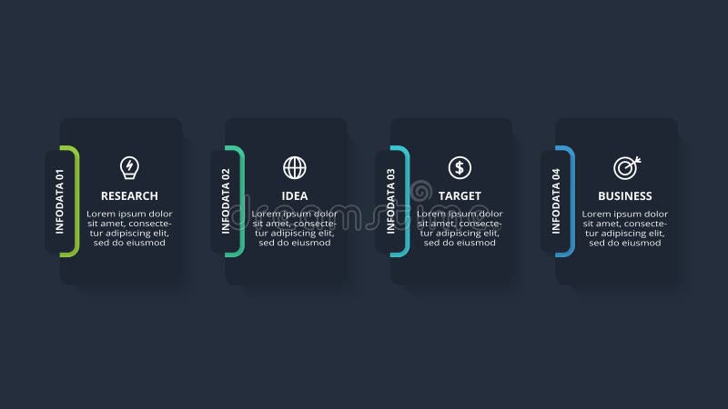 Rectangles Infographic with 4 Steps, Options, Parts or Processes ...
