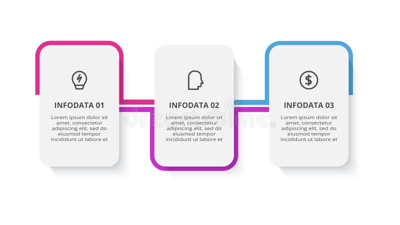 Rectangles Infographic with 3 Steps, Options, Parts or Processes ...