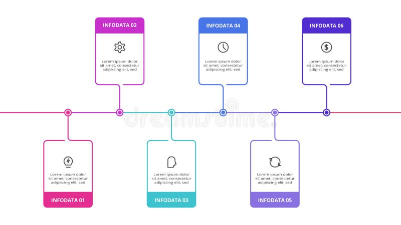 Rectangles Infographic with 6 Steps, Options, Parts or Processes ...