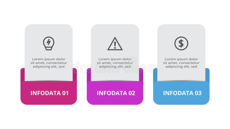 Rectangles Infographic with 3 Steps, Options, Parts or Processes ...