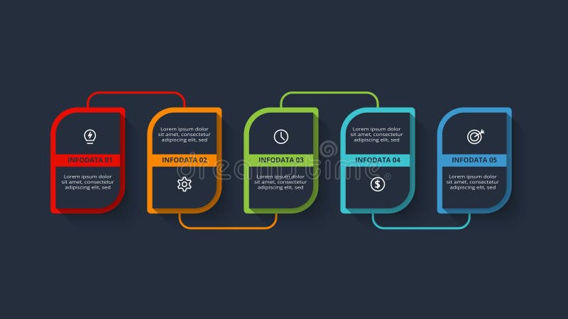 Rectangles Infographic with 5 Steps, Options, Parts or Processes ...