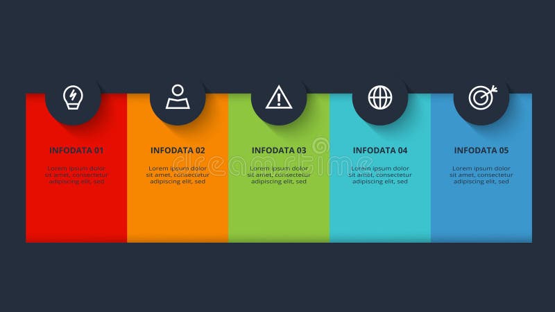 Rectangles Infographic with 5 Steps, Options, Parts or Processes ...