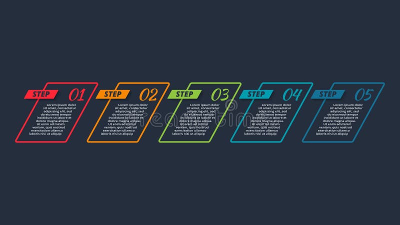 Rectangles Infographic with 5 Steps, Options, Parts or Processes ...
