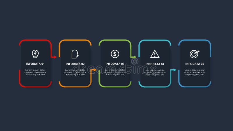 Rectangles Infographic with 5 Steps, Options, Parts or Processes ...