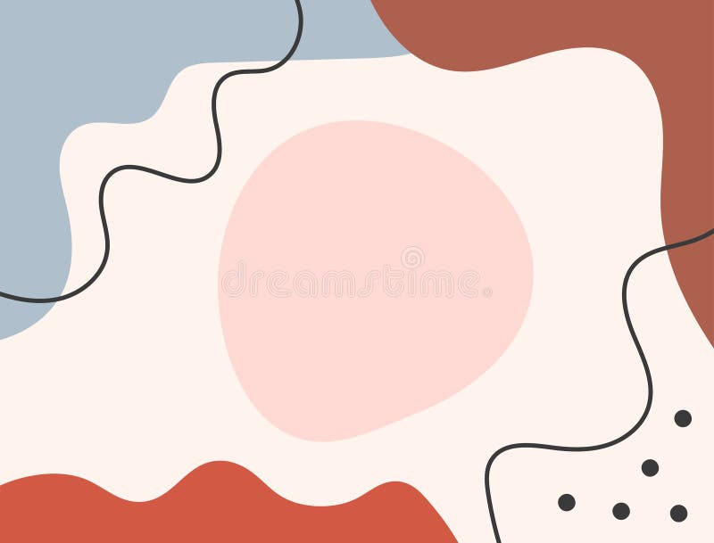 Rectangular Abstract Background with Organic and Geometric Shapes ...