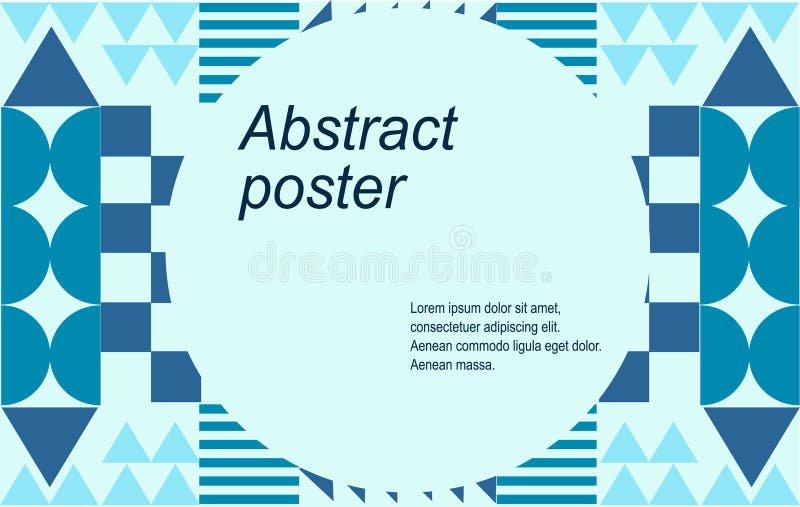 Rectangular Abstract Neogeometric Banner on Blue Background Stock ...