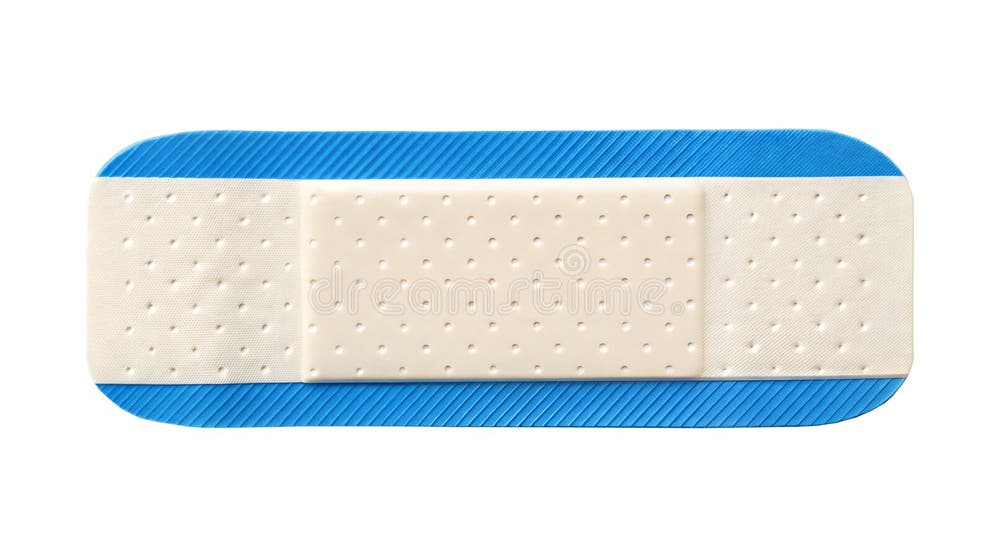 Blue Rectangular Adhesive Bandage Isolated on White Background Stock ...