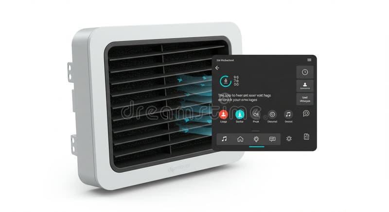 A Rectangular Air Vent with a White Frame and Black Horizontal Slats is ...