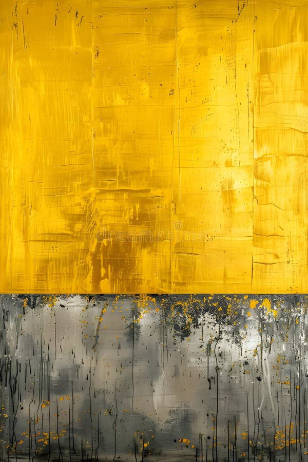 Rectangle Art Paint with Amber and Gray Shades, Bordered in Wood Stock ...