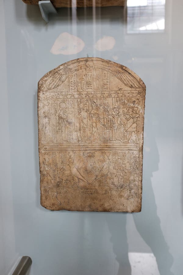 A Rectangular, Ancient Egyptian Stele with an Arched Top, Carved from ...