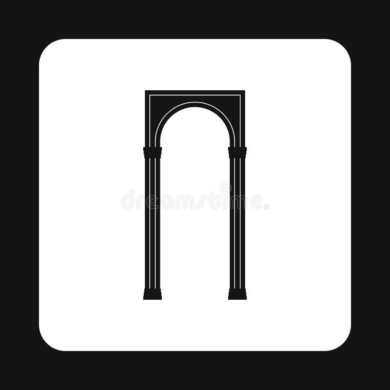 Rectangular Arch Icon, Simple Style Stock Vector - Illustration of line ...