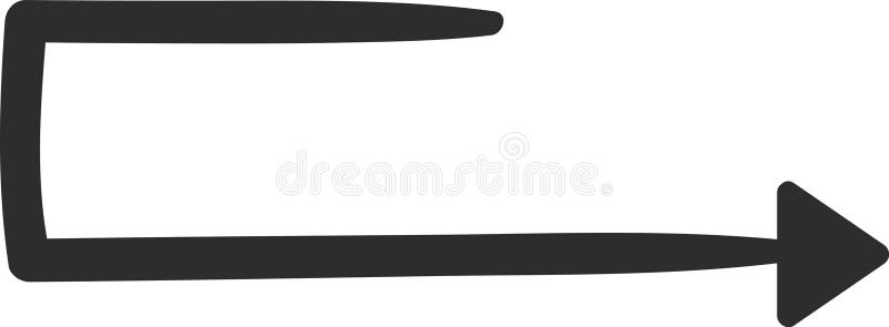 Rectangular Arrow Pointing Right Features Thick Black Lines, Serving As ...