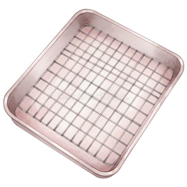 Rectangular Baking Pan with Wire Cooling Rack Stock Illustration ...