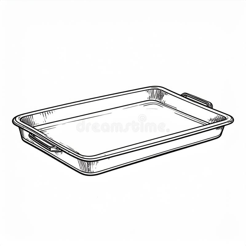 Rectangular Baking Sheet Illustration Stock Illustration - Illustration ...
