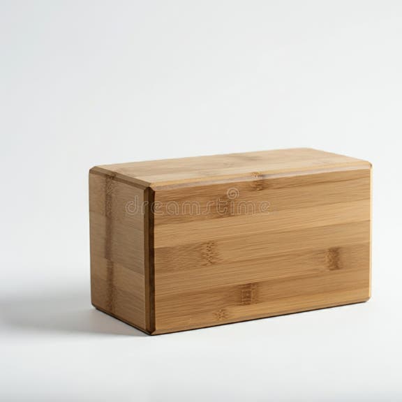 Rectangular Bamboo Box with a Smooth Surface and Light Brown Color, Placed Against Stock ...